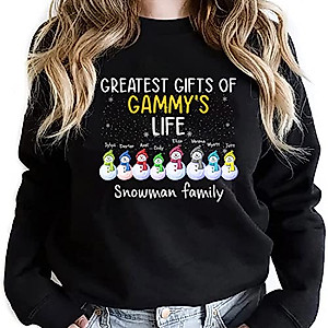 Greatest Gifts of Nana & Papa's Life Personalized Shirt, for Grandparents, Custom Grandkids Name Shirt, Snowman Family Christmas Shirt, Snowman Nana Sweatshirt, Hoodie