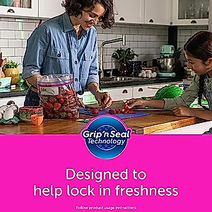 Ziploc Gallon Food Storage Bags, Stay Open Design with Stand-Up Bottom, Easy to Fill, 80 Count