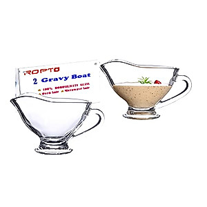 Crystal Gravy Boat - Pack of 2 - Gravy Server Sauce Boat - gravy saucer perfect party decorations dinner