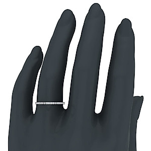 Glitz Design 10K White Gold Wedding bands Stacking diamond rings Box & Certificate of Authenticity 0.10 carat (L-M) Ring Size 7