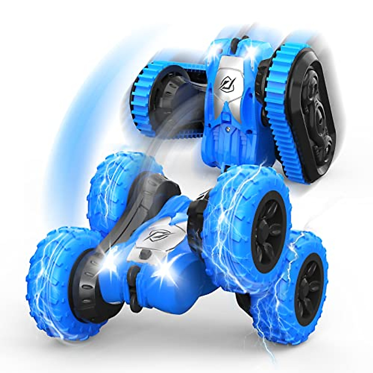 Toys for 5-12 Year Old Boys, 2 in-1 Rc Stunt Car for Kids and 2.4Ghz 4WD 360° Rotating with Headlights, Cool Remote Control Car Present Christmas Birthday Gifts for Kids Aged 4+