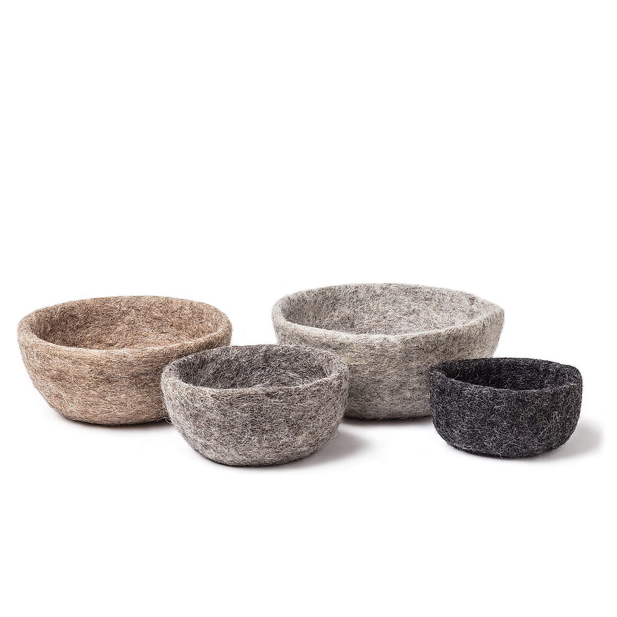 Abbott Collection 28-NEPAL-05-TAUPE Nesting Bowls. Set of 4, Taupe Mix