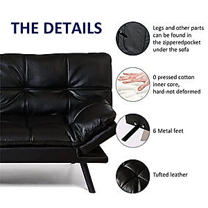 SLNFXC Sofa Bed Linen Memory Foam Couch Convertible Love Seat for Compact Living Spaces Offices Apartments