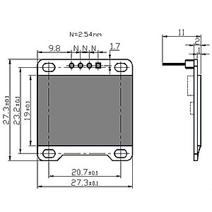 5PCS 0.96 OLED Display Module IIC 128 x 64 Pixel 12864 OLED White I2C 0.96inch OLED Display IIC Serial with SSD1306 Chip for Raspberry Pi