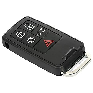 ZENITHIKE Keyless Entry for Smart Proximity Remote Key Fob Uncut Ignition Keyless 5 Buttons with Key Blade 2008 2009 2010 2011 2012 2013 2014 2015 2016 2017 for Volvo XC60 XC70 X 1 Ship from USA