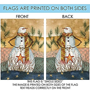 Toland Home Garden 1010497 Americana Snowman Winter Flag 28x40 Inch Double Sided Winter Garden Flag for Outdoor House Flag Yard Decoration