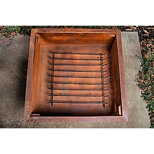 Bond Manufacturing 52119 Boxite 26" Square Wood Burning Steel Fire Pit, Rust