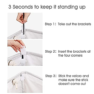 DYD Laundry Basket with Handles & Brackets Small/Large/Tall Hamper for Kid Girl Collapsible Washing Bin Built-in Lining for Bedroom Dorm Toy Clothing Storage