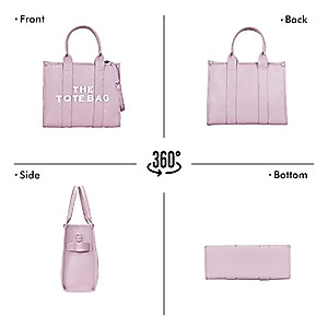 JQAliMOVV The Tote Bags for Women - Large PU Leather Tote Bag Trendy Travel Tote Bag Handbag Top-Handle Shoulder Crossbody Bags (Purple)