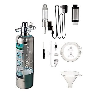 Clscea 1.3 L CO2 Cylinder Generator Kit with Solenoid Valve for Aquarium Plants (Mini)