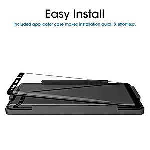 amFilm Screen Protector for Samsung Galaxy Note 9, Full Screen Coverage Screen Protector, 3D Curved Tempered Glass, Dot Matrix with Easy Installation Tray (Black), 2 Pack