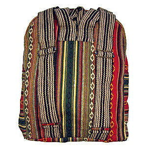 Original Collections Unisex Tribal Red Woven Cotton Ethnic Hippie Backpack or Daypack One_Size