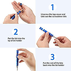 4 Pieces Pen Screwdriver Multitool Handy Tool 8 in 1 Magnetic Pocket Screwdriver Multi Precision Function for Man Mini Gadgets Repair Tools(Black, Red, Blue, Silver)