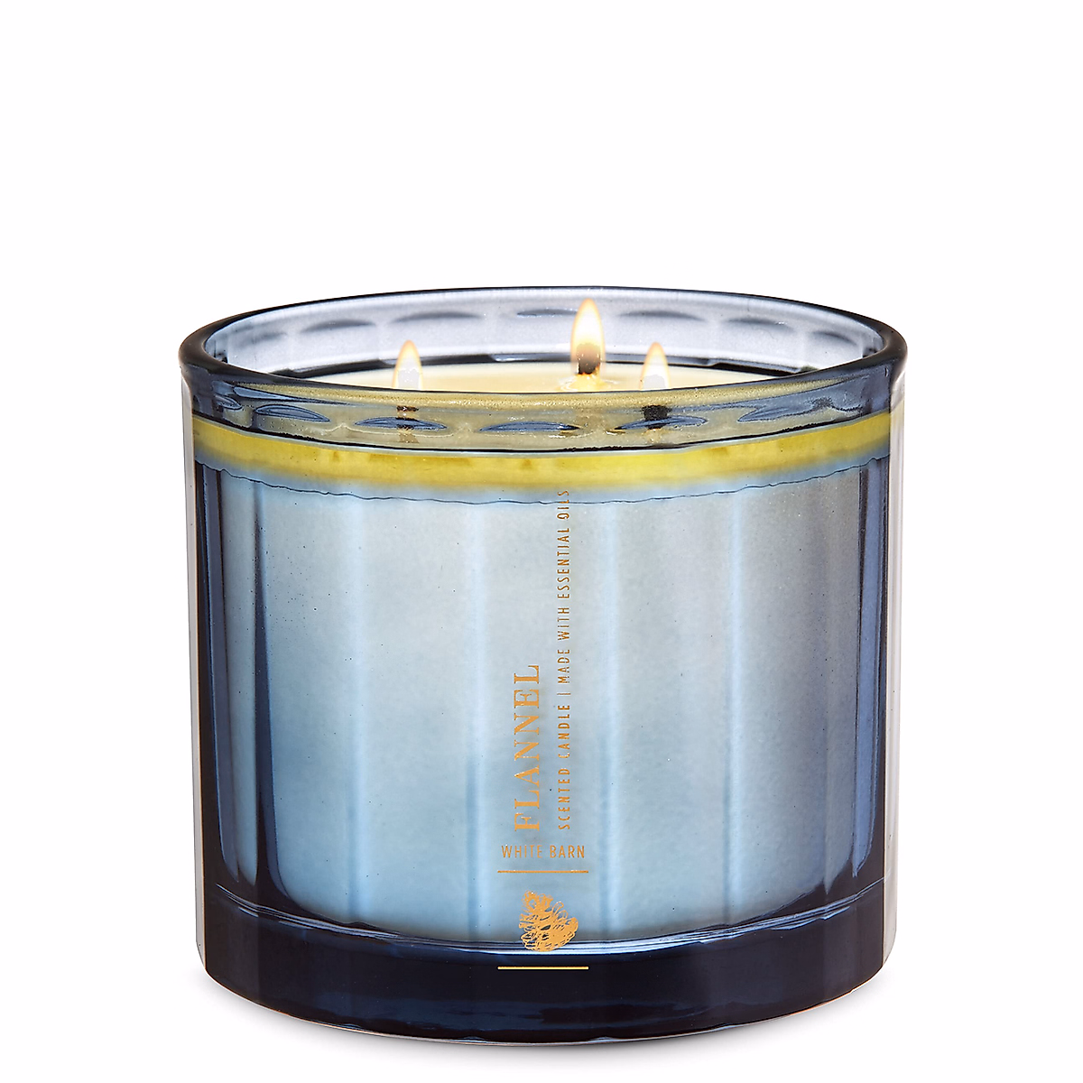 White barn Bath and Body Works Flannel 3-Wick Candle 14.5 Ounce