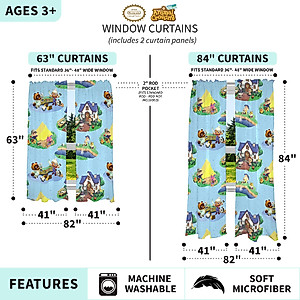 Franco Kids Room Window Curtains Drapes Set, 82 in x 84 in, Animal Crossing