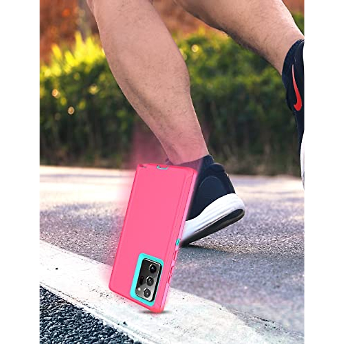 MXX Galaxy Note 20 Ultra Heavy Duty Case - 3 Layer Shockproof Protection (Pink/Light Blue)