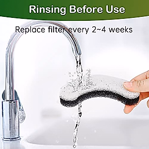 Cat Water Fountain Filters,Arc-Shaped Sponge Activated Carbon Cat Fountain Filter Replacement Filters Compatible WF050 & WF100 Automatic Pet Water Fountain(8 Pack)