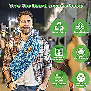 GSPNGFGI Adjustable Lizards Sling Carrier, Bearded Dragon Sling, Bearded Dragon Carrier with Harness for Lizards, Guinea Pig and Small Pets Reptile Carrier Safety Outdoor Walking