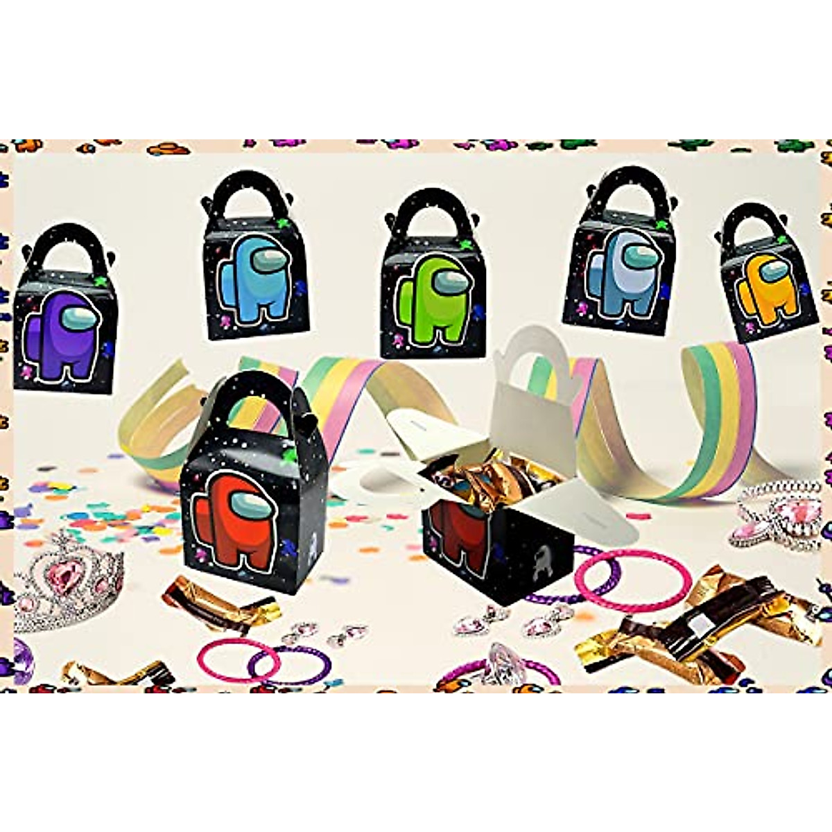 12Pack Paper Treat Boxes,Ags Birthday Party Gift Boxes Ags Themed Gable Boxes, Candy Gift Bag,Boy Girls Birthday Party Supplies Children's Birthday Party Snack Boxes…