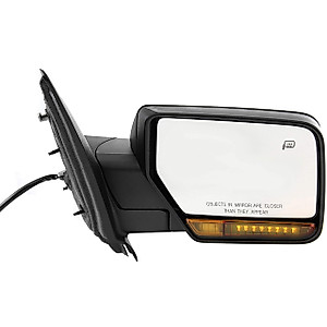 Kool Vue Driver & Passenger Side Power Heated Mirrors for Ford Expedition Lincoln Navigator 2007-2008 Power Fold With Signal Light, Memory & Puddle Lamp Chrome