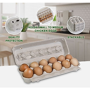 CROKI Blank Egg Cartons - 110 Count - 12 Egg Capacity, Unprinted, Strong Biodegradable Pulp Fiber, Perfect for Storing up to 12 Small to Medium Chicken Eggs