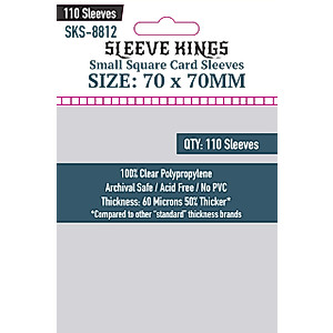 Sleeve Kings Small Square Card Sleeves (70x70mm) - 110 Pack, 60 Microns