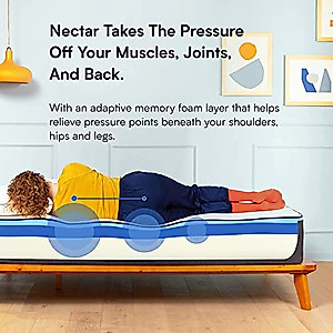 Nectar Queen Mattress 12 Inch - Medium Firm Gel Memory Foam - Cooling Comfort Technology - 365-Night Trial - Forever Warranty,White