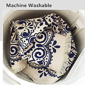 Poowe Round Cotton Rug Woven Tassel Throw Rug Washable Area Rug for Living Room Bedroom Kitchen Bathroom (Shapes)