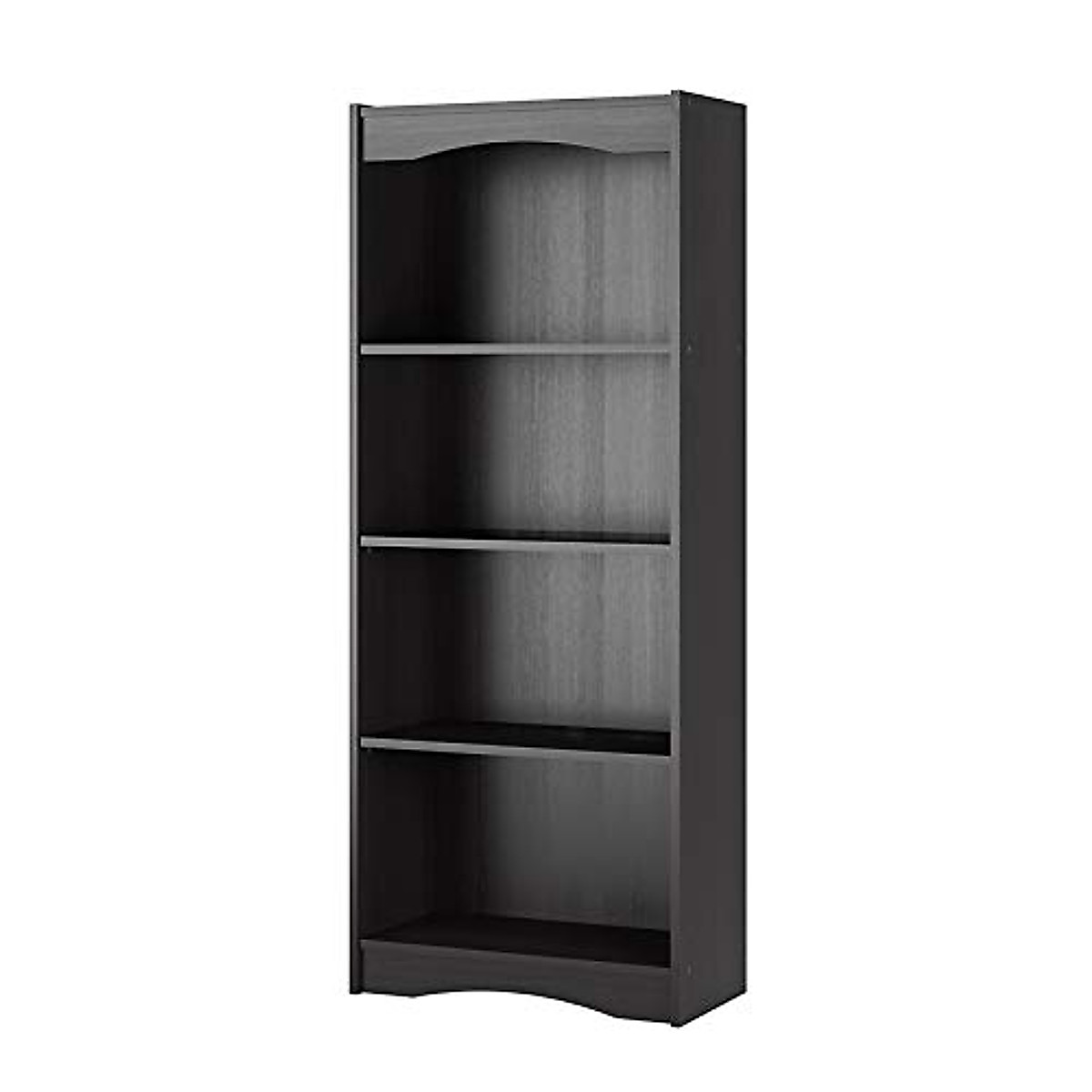 Home Square Tall 4 Shelf Wood Bookcase Set in Midnight Black (Set of 2)