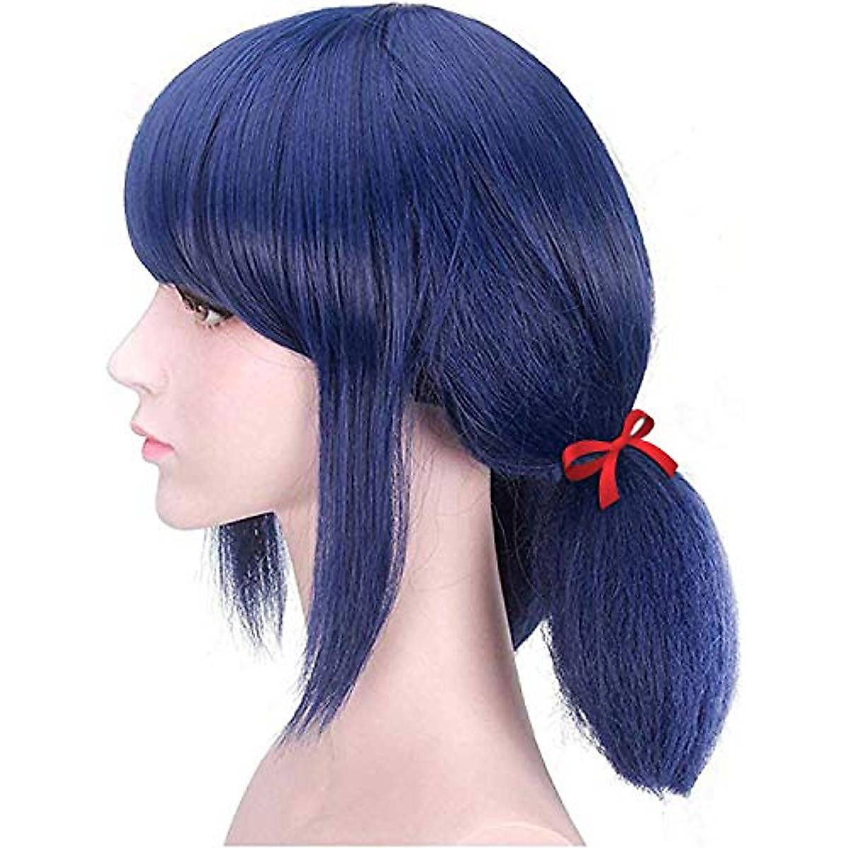 Dailyacc Wig for Girls Costume Dress Up Christmas Cosplay Blue Hair with Tails Gifts…