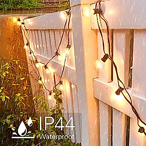 100FT Outdoor Globe String Lights LED Waterproof G40 String Lights Connectable with 52 Shatterproof Bulbs Dimmable Patio Lights String for Bistro Backyard Gazebo Lights
