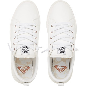 Roxy Women's Sheilahh Slip On Platform Sneaker Shoe, White , 9 medium US