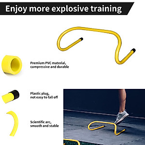 TNZMART Agility Ladder and Disc Cones Training Set Adjustable Rungs Training Ladder with 10 Plastic Sport Cones for Training (Yellow, 6 Hurdles)