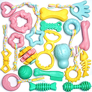 HDMOTU Puppy Toys for Teething,Puppy Chew Toys for Teething Small Breed,Dog Chew Toys for Puppies Teething 20 Pack,Rubber Ball Interactive Dog Toy