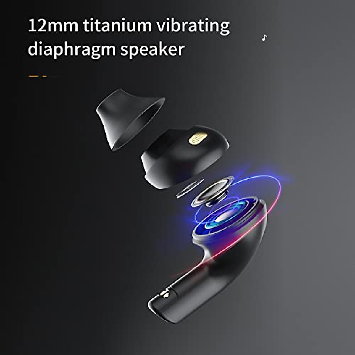 Magictom Half-in Ear Stereo V5.2 TWS Earphone Stable Signal ENC HD Calling True Wireless Earphone Low Power Consumption IP54 Waterproof TWS Earbud Exclusive Patented with 20hrs Playtime (Black)