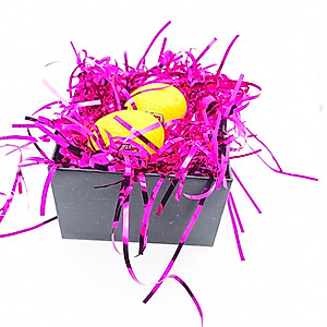 Amsthow Gift Wrap Shredded Filler Basket Grass 1/2 LB Shiny Pink Cut Shred Raffia Box Stuffing for Christmas Birthday Wedding Wrapping Shower (Pink)