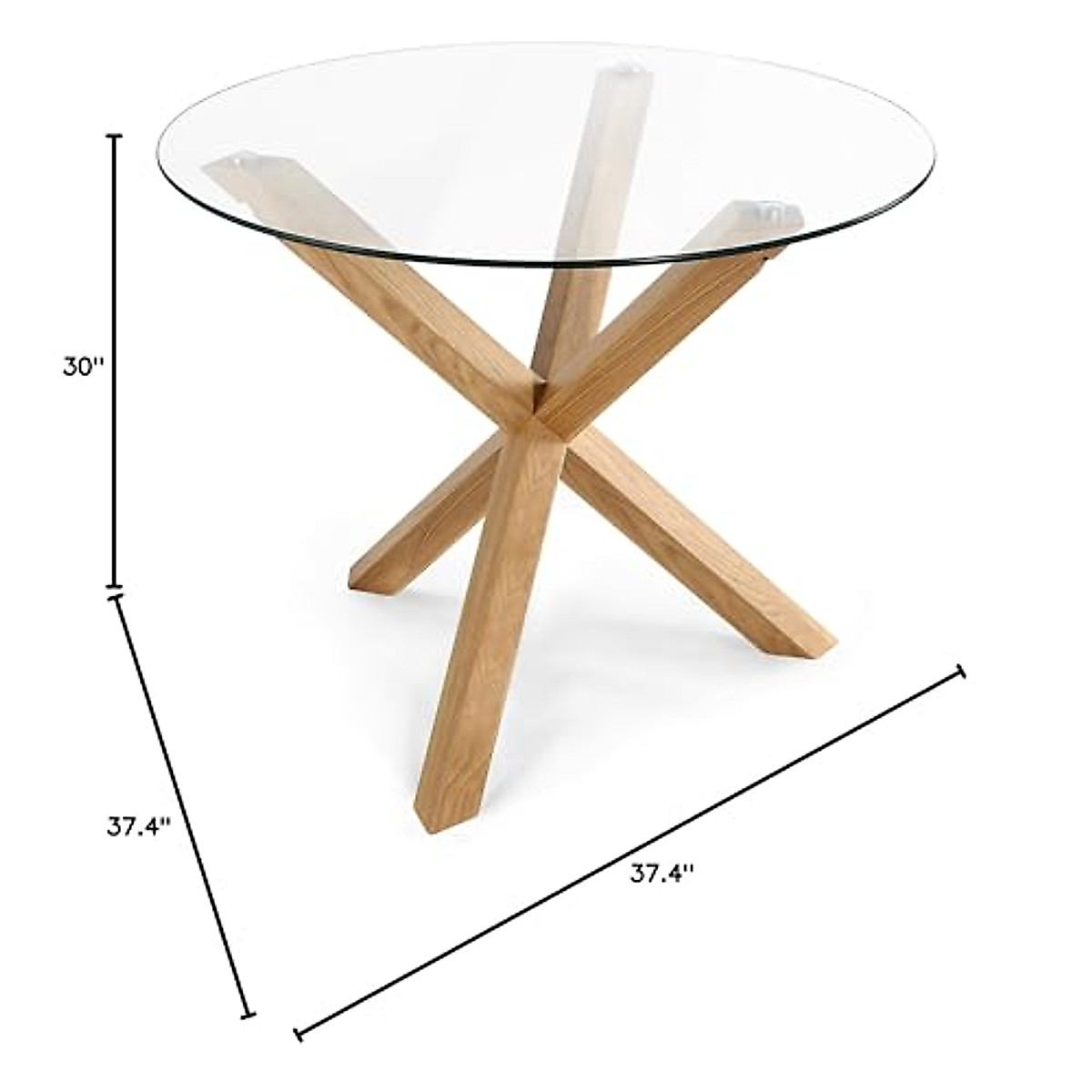 POLY & BARK Kennedy 37.4" Round Dining Table, Natural