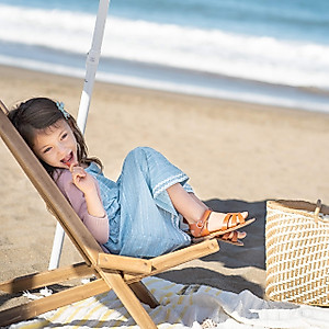 Felix & Flora Toddler Girl Brown Sandals Size 7 - Little Girl Easter Summer Dress Shoes Lightweight Open Toe Beach Holiday