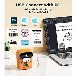 Phomemo M110 Label Printer, Barcode Label Printer, Mini Bluetooth Label Maker Machine for Barcode, Name, Address, Labeling, Mailing, Home, Office & Small Business, Compatible with Phones&PC