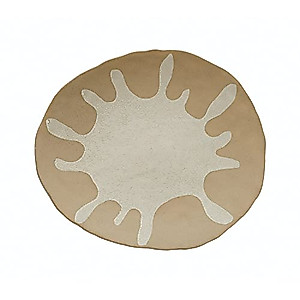 Bloomingville Decorative Stoneware Organic Design Platter, 15" L x 2" W x 13" H, Beige