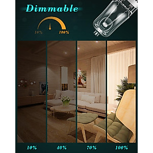 PACETAP 100W JDE11 120V Halogen Light Bulbs, 1200lm 2800K Warm White Dimmable Bulbs with E11 Mini Candelabra Base for Chandeliers, Ceiling Fan, Table Lamps, Cabinet Lighting (4)