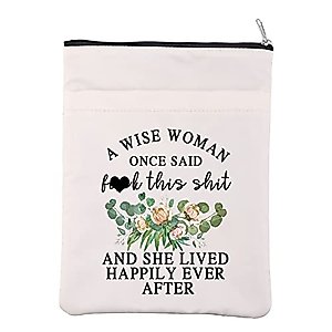 Motivation Wise Women Book Sleeve Funny Divorce Gift Mother Day Book Cover Gift Retirement Gift for Women Waterproof Zipper Book Protector (WiseWomenBS)