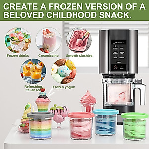 Containers Replacement for Ninja Creami Deluxe Pints and Lids - 4 Pack,16oz Creamy Ice Cream Cups Jars Canisters Set Compatible with NC299AMZ & NC300s Series Ice Cream Maker-Airtight Dishwasher Safe