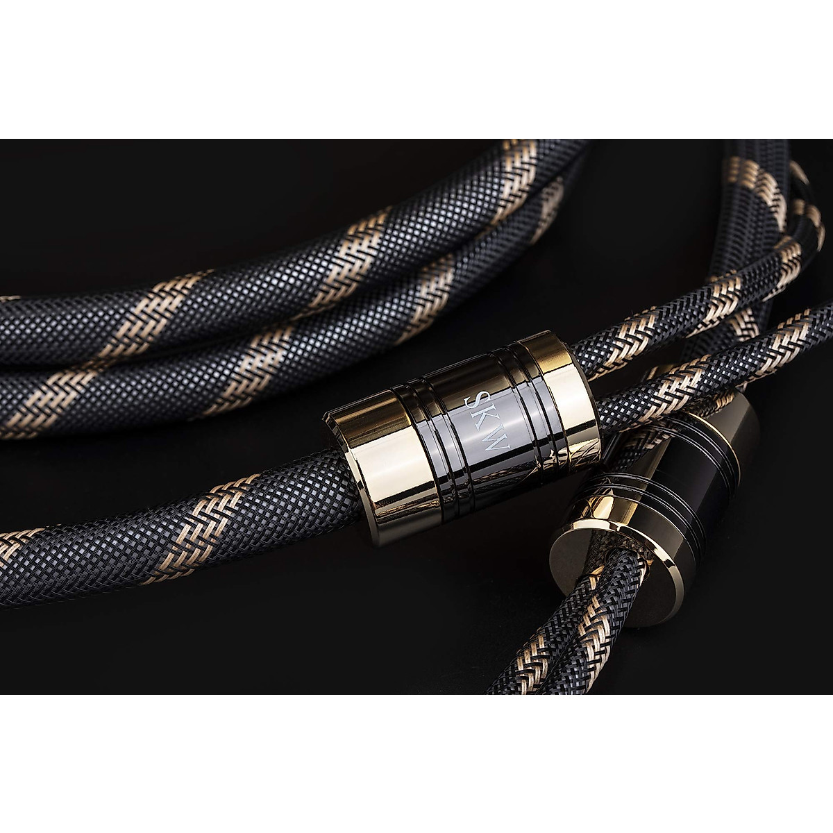 SKW Upgrad Audiophiles Audio Cable 2RCA Male to 2RCA Male HiFi System Converter Adapter with Diameter 12.8mm Black 4.9ft (1.5M)