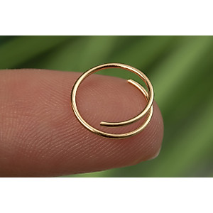 LAOPAZ Spiral Nose Piercing - 14k Gold Filled Spiral Twist Nose Ring - 20G Spiral Nose Jewelry - One Piercing Double Nose Hoop…