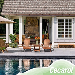 Cecarol Oversized Adirondack Chair Plastic, Outdoor Fire Pit Chair with Cup Holder, Adirondack Patio Chair Weather Resistant for Outside, Porch, Lawn, Garden- AC01, Coffee