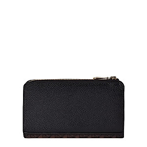 Cuadra women's wallet in genuine leather with zipper and embroidery brown, BD221CR