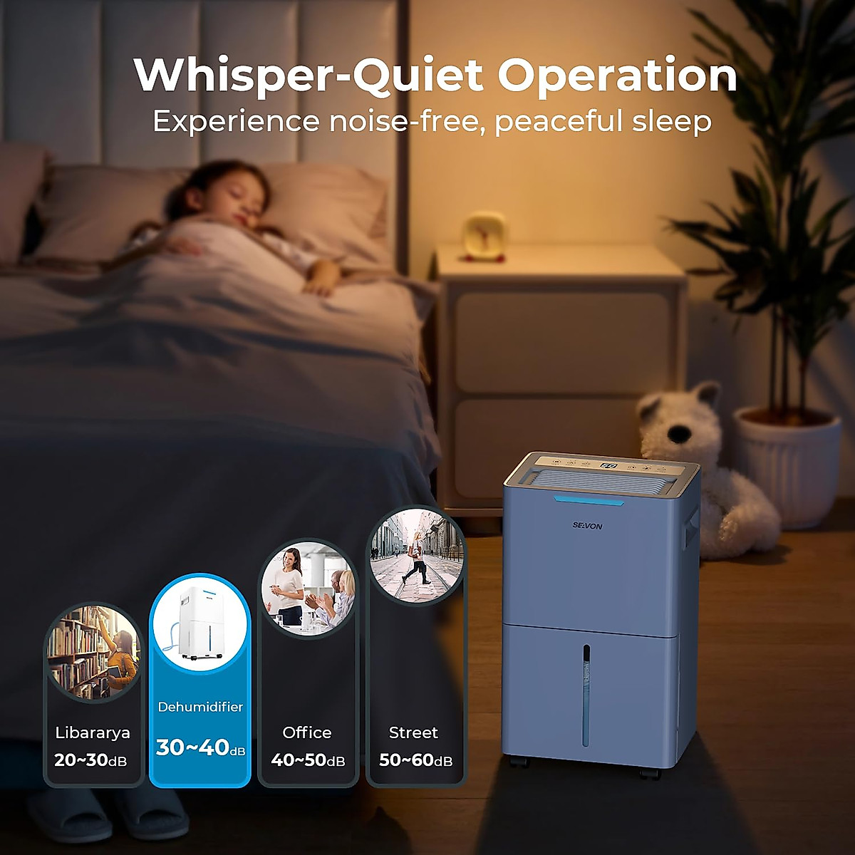 1500 Sq.ft Dehumidifier for Basement, SEAVON 21 Pint Dehumidifiers with Drain Hose for Home Large Room Bedroom Bathroom, Powerful Moisture Removal, Smart Humidity Control & Display, 24H Timer, 3 Modes