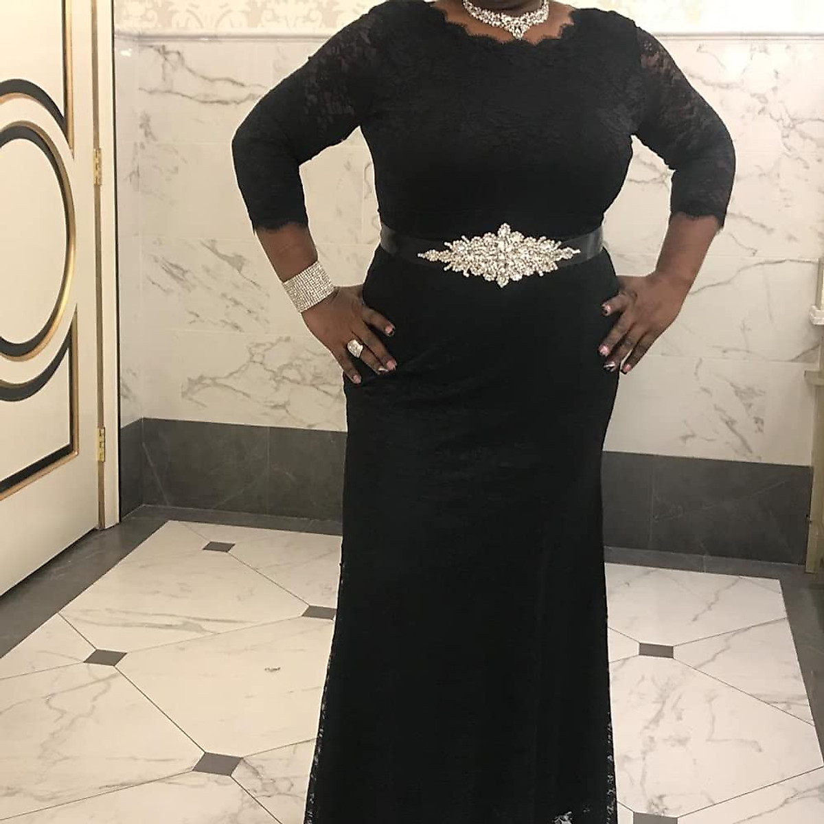 Belts for Women Dresses Plus Size Black Sash Rhinestone Bridal Belts Wedding Dress Satin Ribbon Dressy Belt for Evening Bridesmaid Dresses Church Party Ball Gowns Prom Casual Dresses