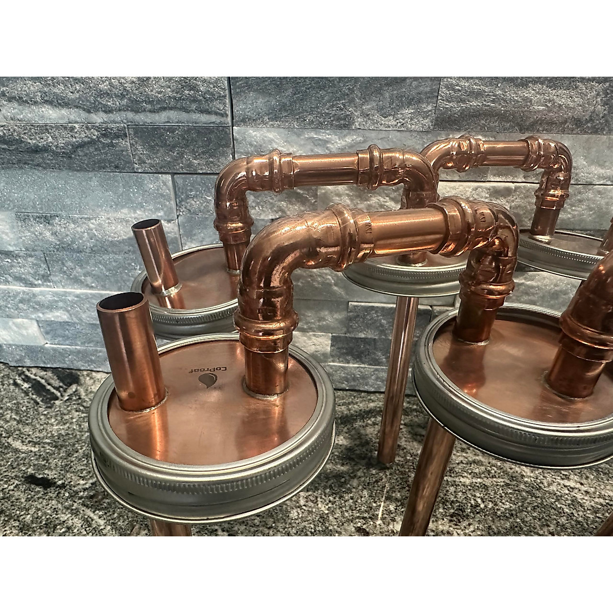 1/2”Tandem Mason Jar Thumpers Wide Mouth Jars 6 Way Distillation Moonshine #A27